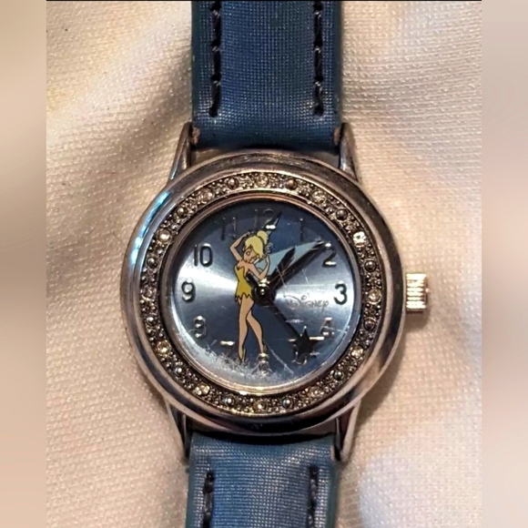 Disney | Accessories | Working Blue Gemmed Disney Tinkerbell Ladies ...